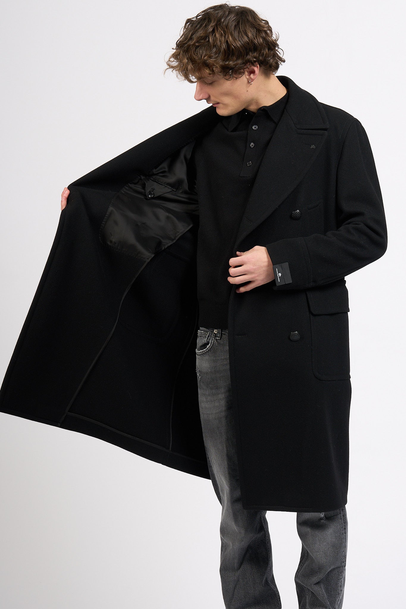 Tagliatore Cappotto Pino Lerario Nero Uomo - Motta Fashion Place